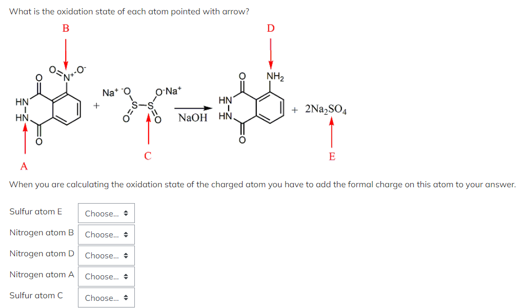 Solved What is the oxidation state of each atom pointed with | Chegg.com