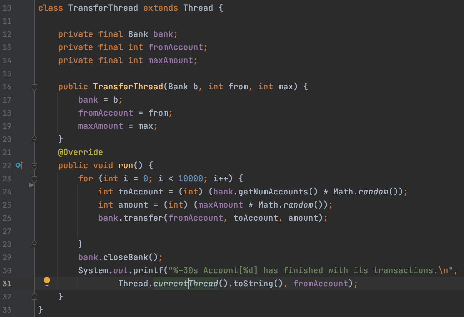 Solved 10 11 public class Account { private volatile int | Chegg.com