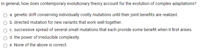Solved In general, how does contemporary evolutionary theory | Chegg.com