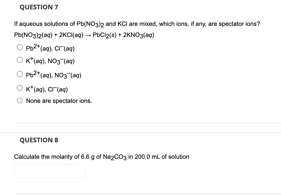 Solved If aqueous solutions of Pb(NO3)2 and KCl are mixed, | Chegg.com