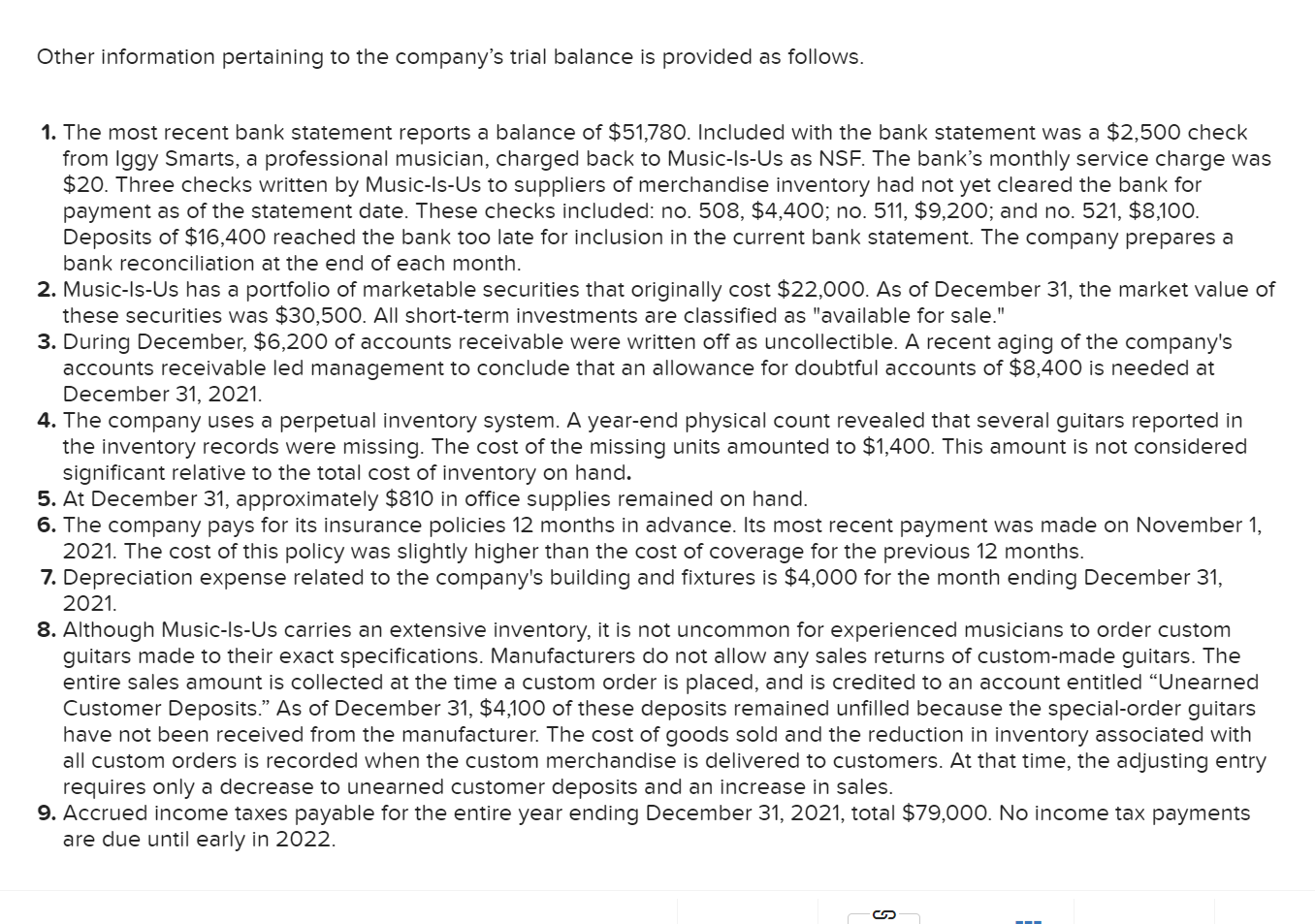 Music-Is-Us, Inc., is a supplier of musical | Chegg.com