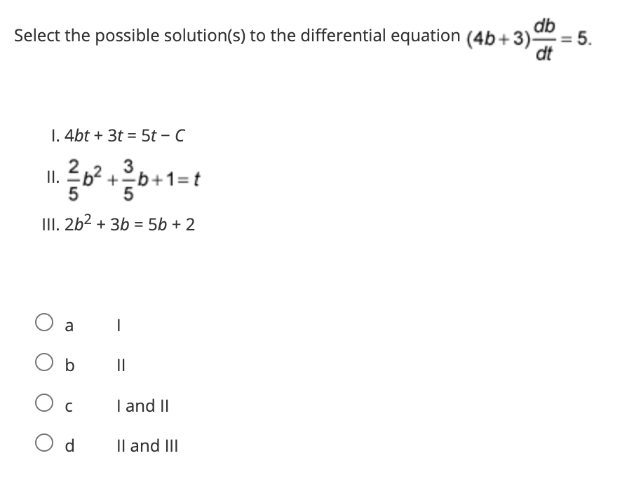 Solved Select the possible solution(s) to the differential | Chegg.com