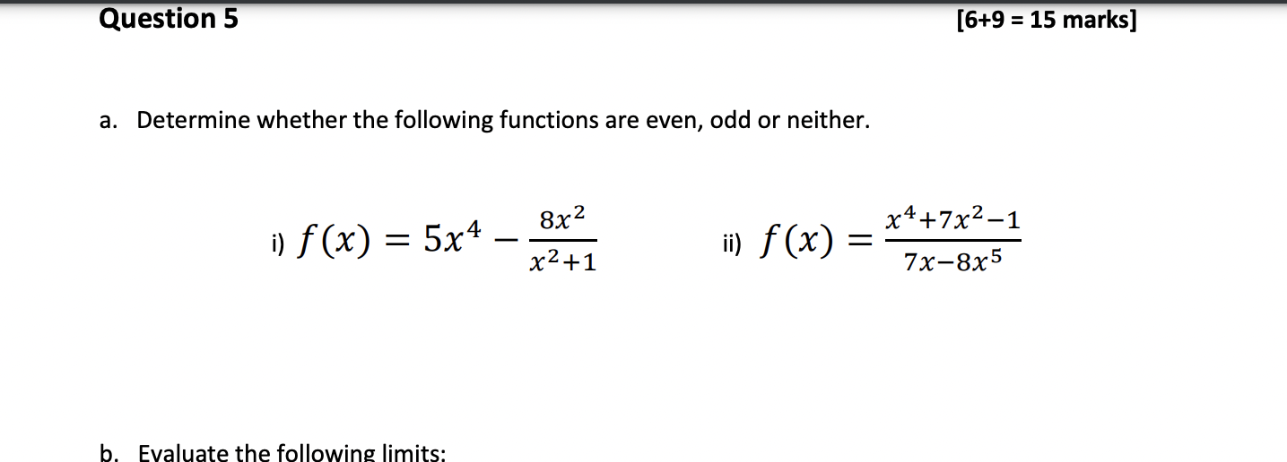 Solved a. Determine whether the following functions are | Chegg.com