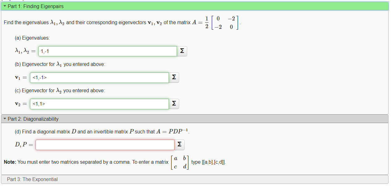 Solved Part 1: Finding Eigenpairs [ 20 21 Find the | Chegg.com