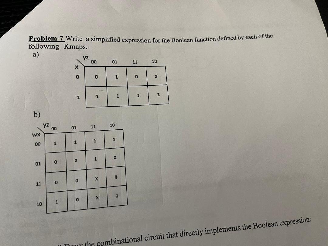 Solved Problem 7 Write a simplified expression for the | Chegg.com