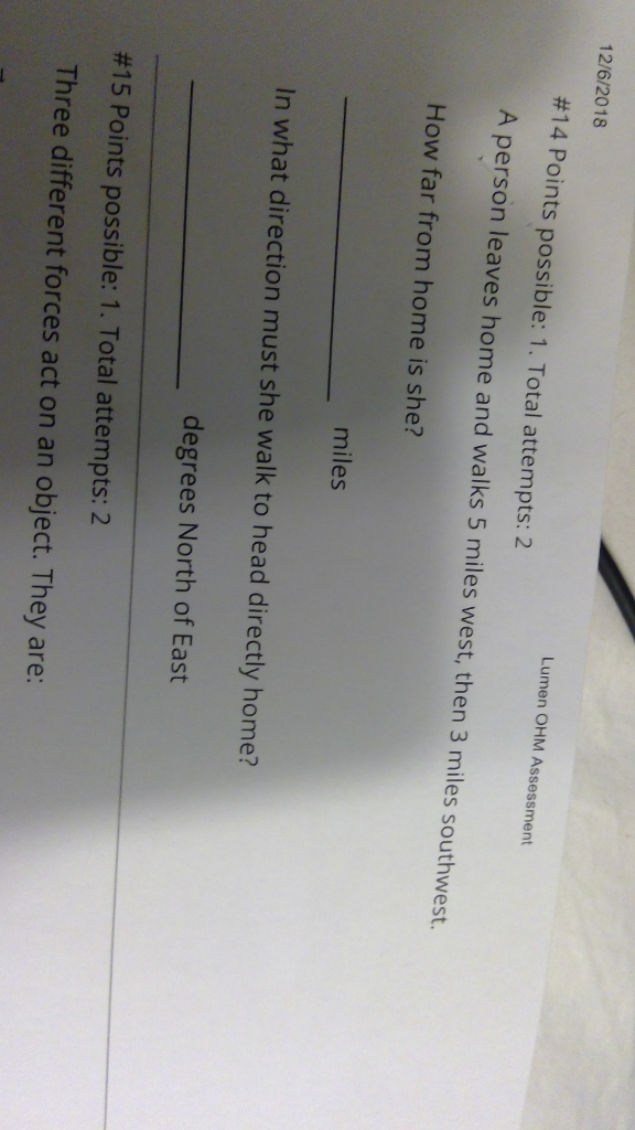 Solved 12/6/2018 Lumen OHM Assessment #14 Points possible: 1 | Chegg.com