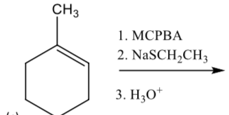 Solved CH3 1. MCPBA 2. NaSCH-CH3 3. H,0* | Chegg.com