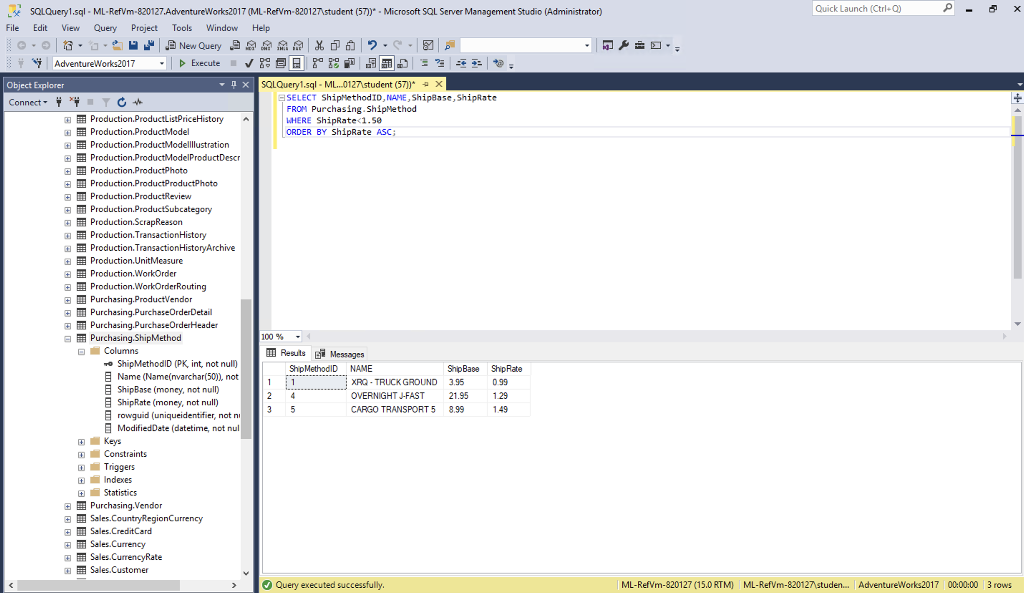 Solved Management has asked to see a list of all shipping | Chegg.com