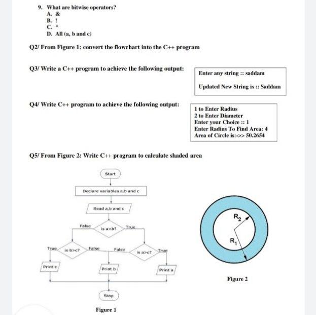 Solved 9. What are bitwise operators? A. & C. D. All (a, b | Chegg.com