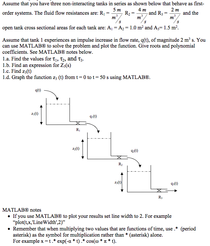 Assume that you have three non-interacting tanks in | Chegg.com