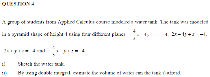 Solved QUESTION 4 A group of students from Applied Calculus | Chegg.com