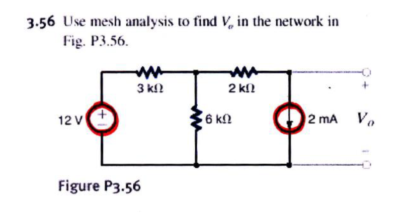 Solved 3.47 Use mesh analysis to find V0 in the | Chegg.com