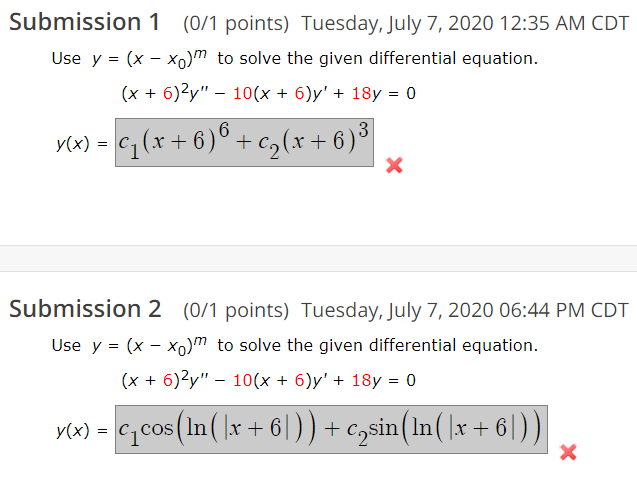 Solved Use y = (x – xo)m to solve the given differential | Chegg.com