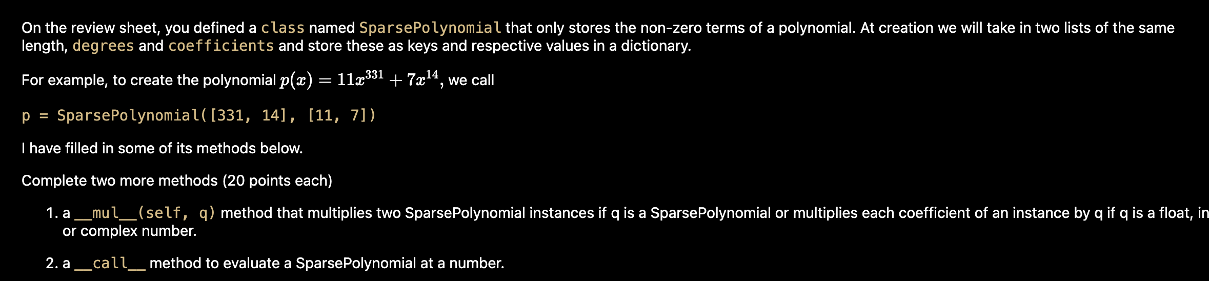 On the review sheet, you defined a class named | Chegg.com