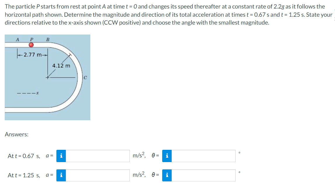 Solved The particle P starts from rest at point A at time t | Chegg.com