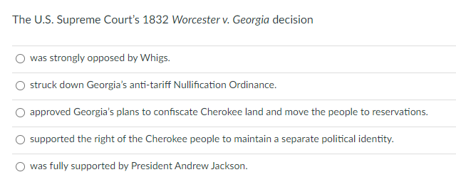 The U.S. Supreme Court's 1832 Worcester v. Georgia | Chegg.com