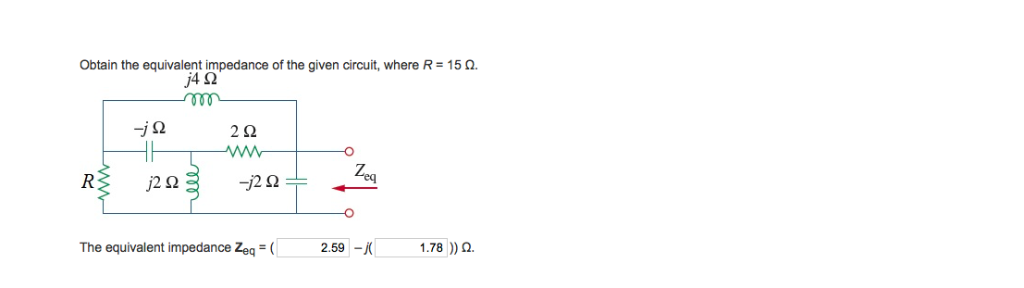 Solved Obtain the equivalent impedance of the given circuit, | Chegg.com