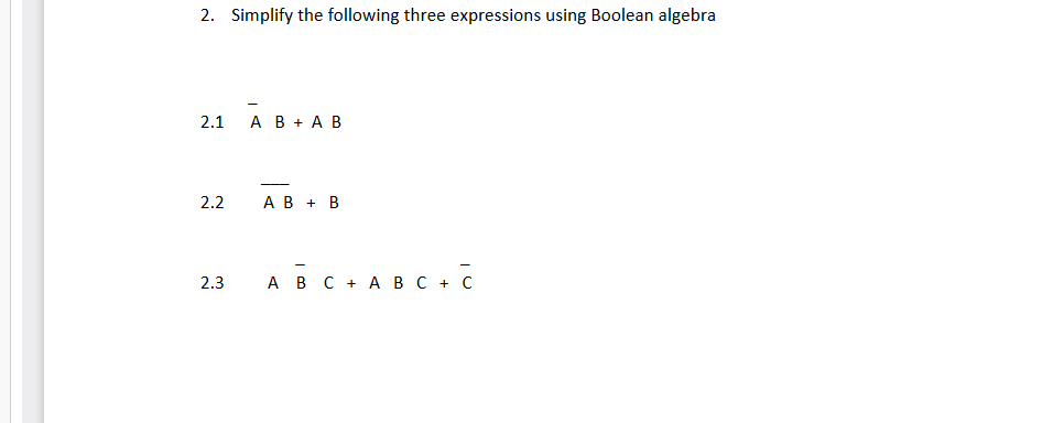 Solved 2. Simplify the following three expressions using | Chegg.com