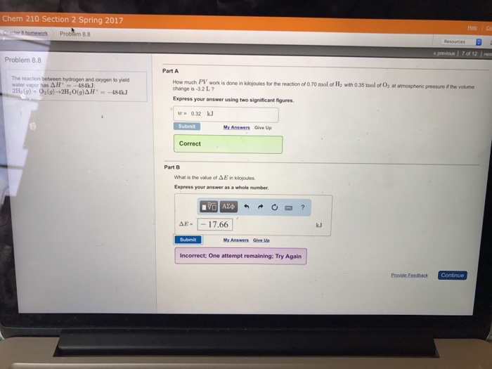 Solved The reaction between hydrogen and oxygen to yield | Chegg.com