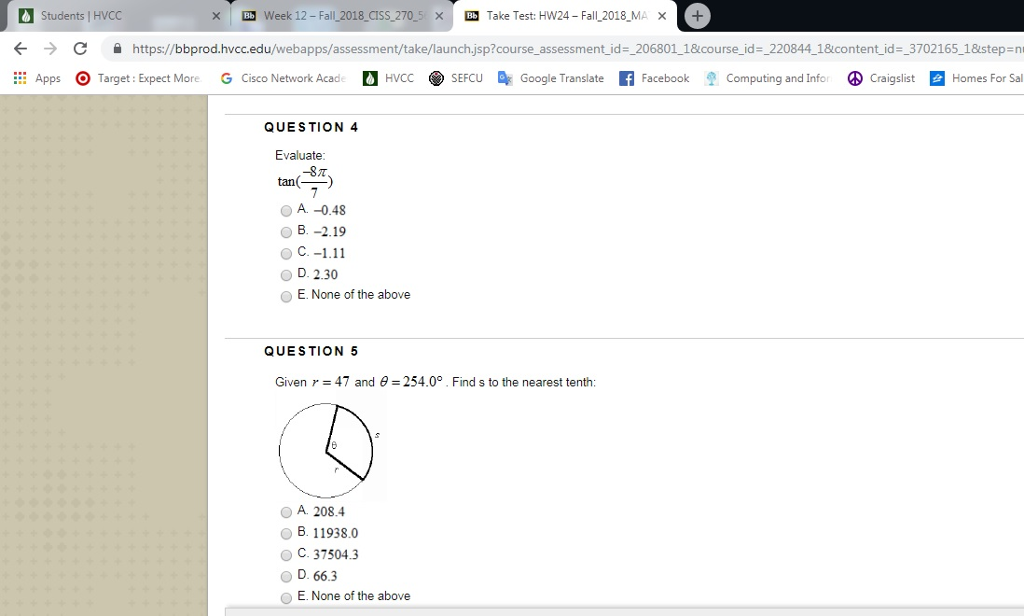 Solved Students | HVCC ← → https://bbprod.hvcc.edu webapps | Chegg.com