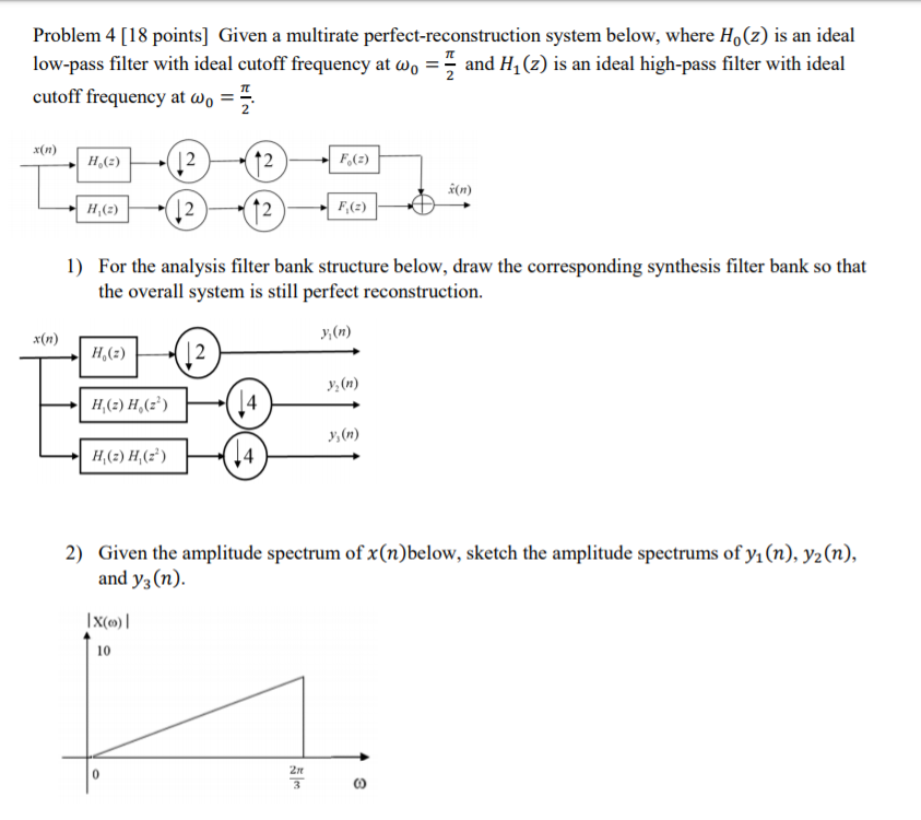 Problem 4 [18 points] Given a multirate | Chegg.com