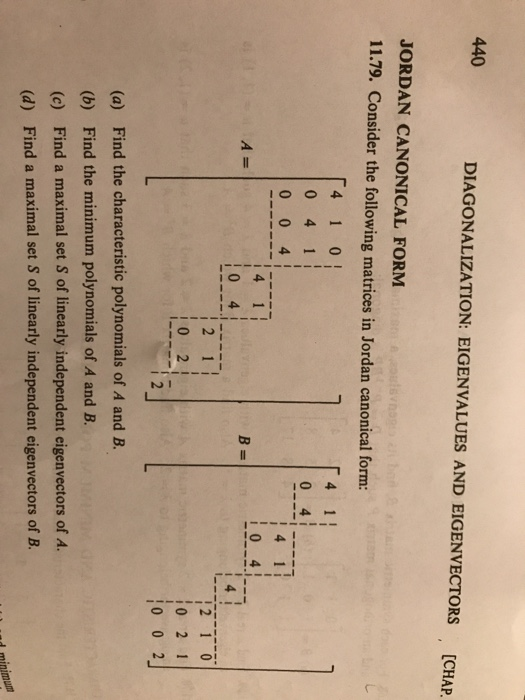 Solved 440 DIAGONALIZATION: EIGENVALUES AND EIGENVECTORS | Chegg.com