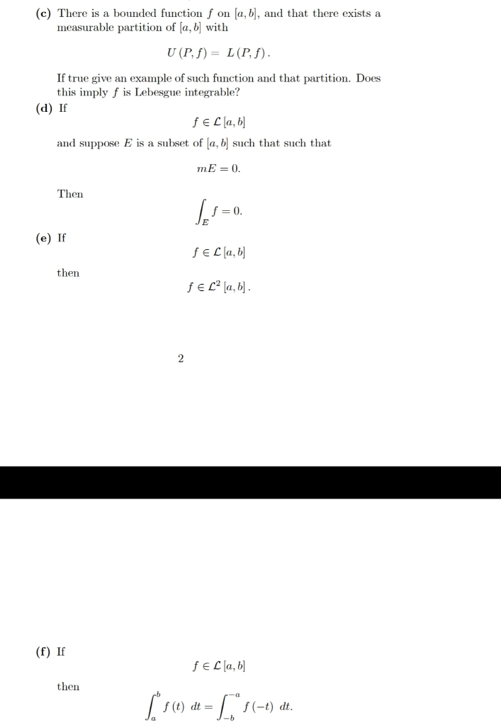 Solved (c) There is a bounded function f on (a, b), and that | Chegg.com