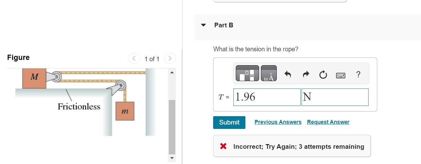 Solved What Is The Acceleration Of M Across The Frictionless