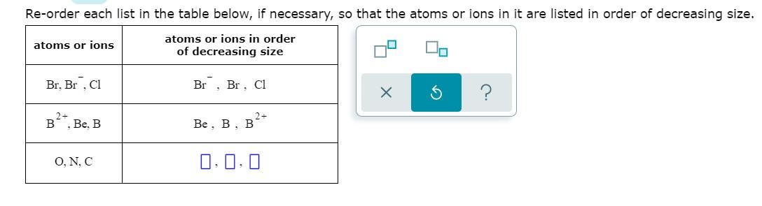 Solved Re-order each list in the table below, if necessary, | Chegg.com