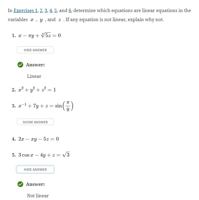 Why is qu.1 ﻿linear when the z have a power of 1/3? | Chegg.com