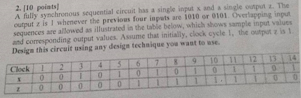 Solved 2 10 Points A Fully Synchronous Sequential Circuit
