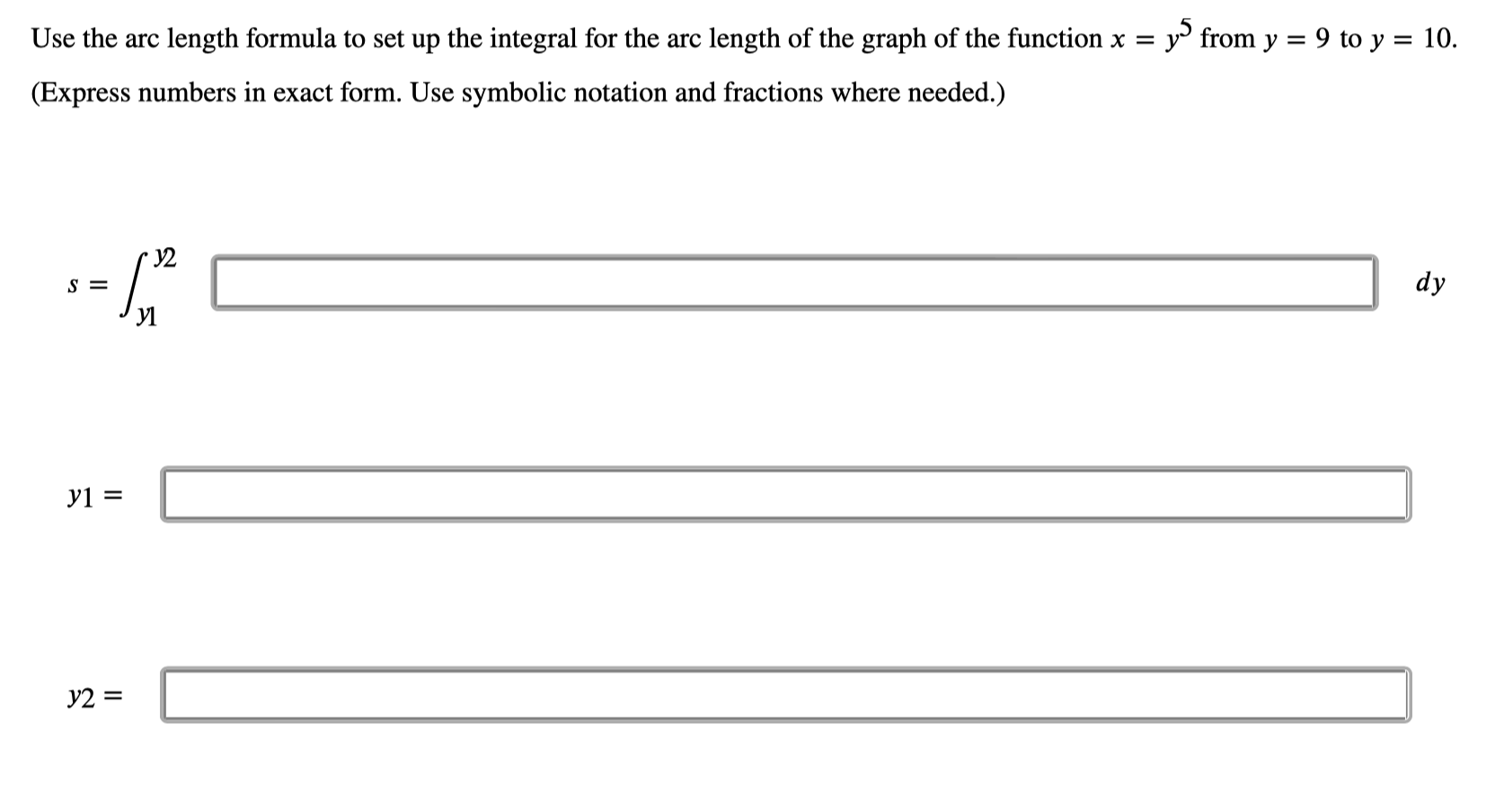 Solved Use the arc length formula to set up the integral for | Chegg.com