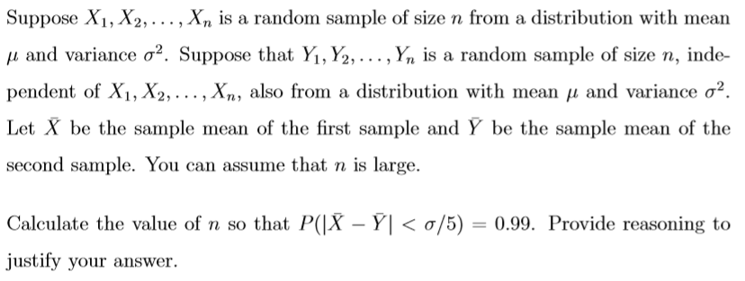 Solved Suppose X1, X2, . .. , Xn is a random sample of size | Chegg.com