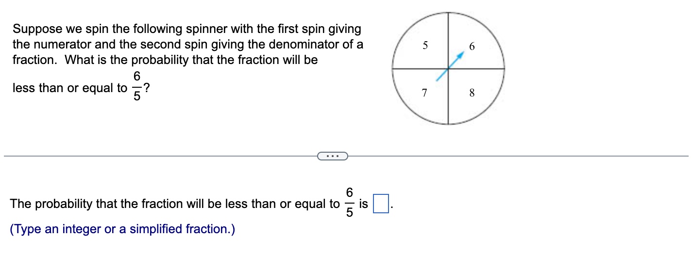 Solved Suppose we spin the following spinner with the first | Chegg.com