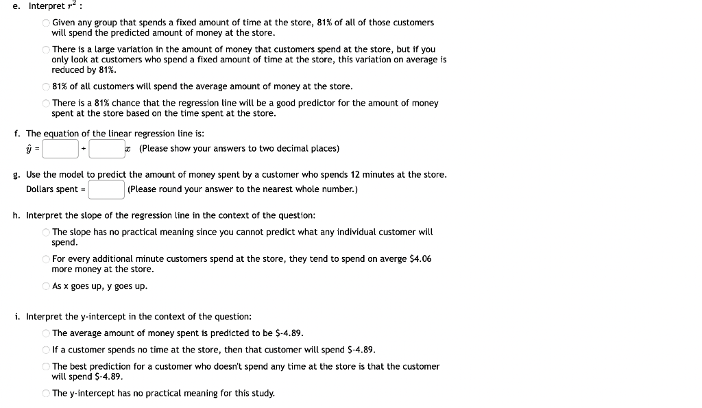 Solved A grocery store manager did a study to look at the | Chegg.com