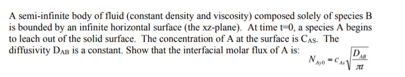 A semi-infinite body of fluid (constant density and | Chegg.com