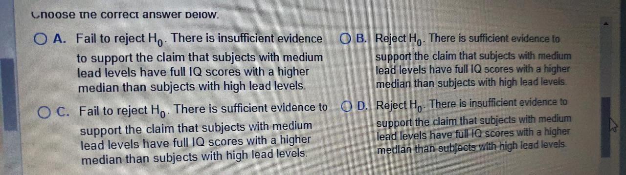 Solved The IQ scores for a random sample of subjects with | Chegg.com