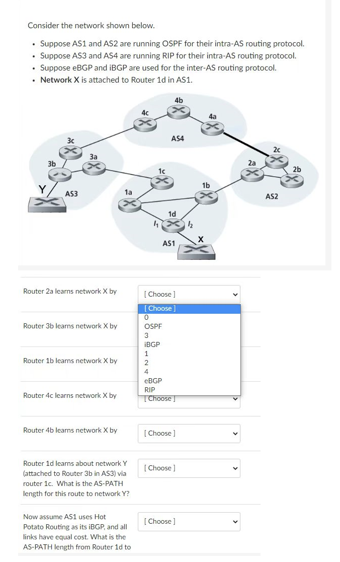 Solved Consider the network shown below. - Suppose AS1 and | Chegg.com