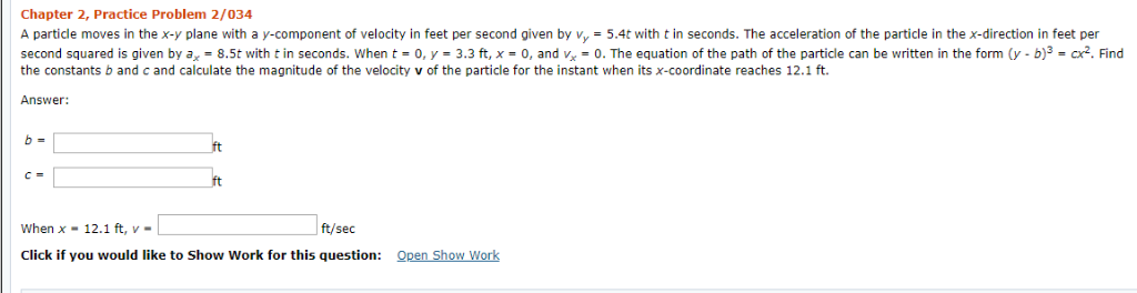 Solved Chapter 2, Practice Problem 2/034 A particle moves in | Chegg.com