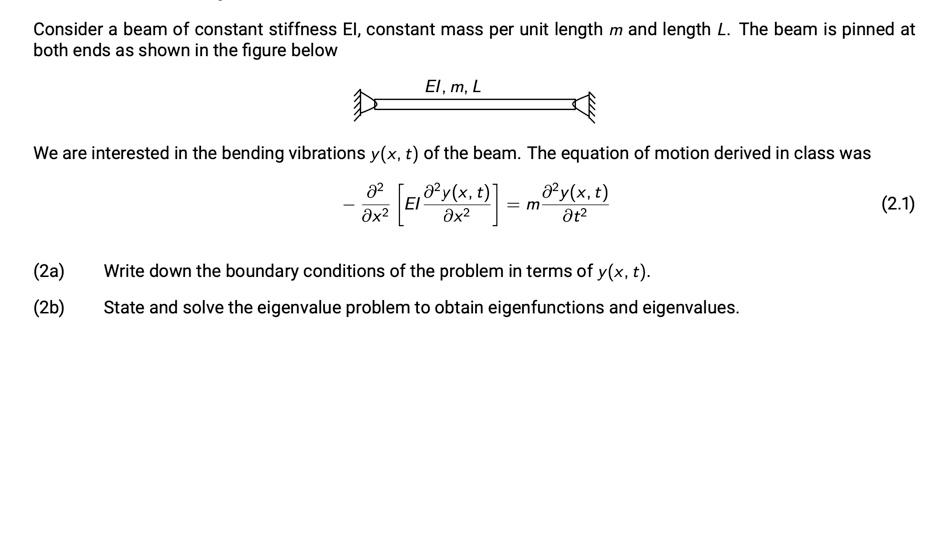 Solved Consider a beam of constant stiffness El, constant | Chegg.com