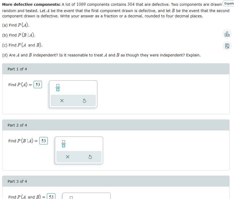 Solved More defective components: A lot of 1069 components | Chegg.com