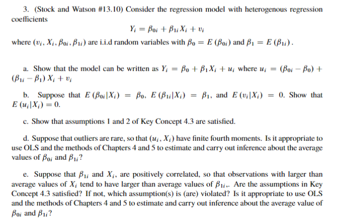 Solved 3. (Stock and Watson \#13.10) Consider the regression | Chegg.com