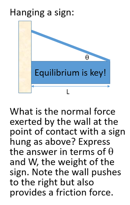 Solved Hanging a sign: What is the normal force exerted by | Chegg.com