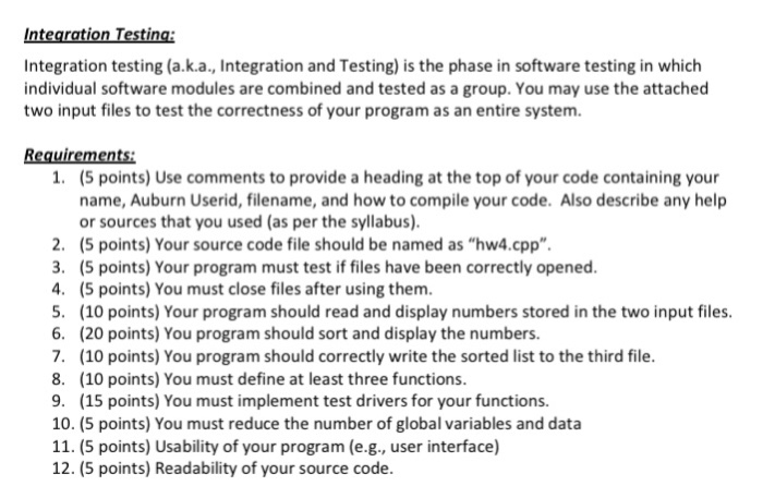 Solved Write A Program That Merges The Numbers In Two Files 