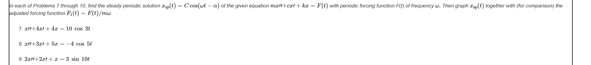 Solved adjusted forcing function | Chegg.com