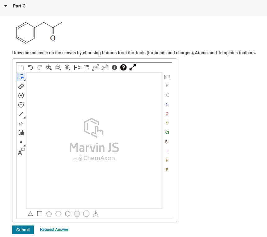 Solved Draw the molecule on the canvas by choosing buttons | Chegg.com