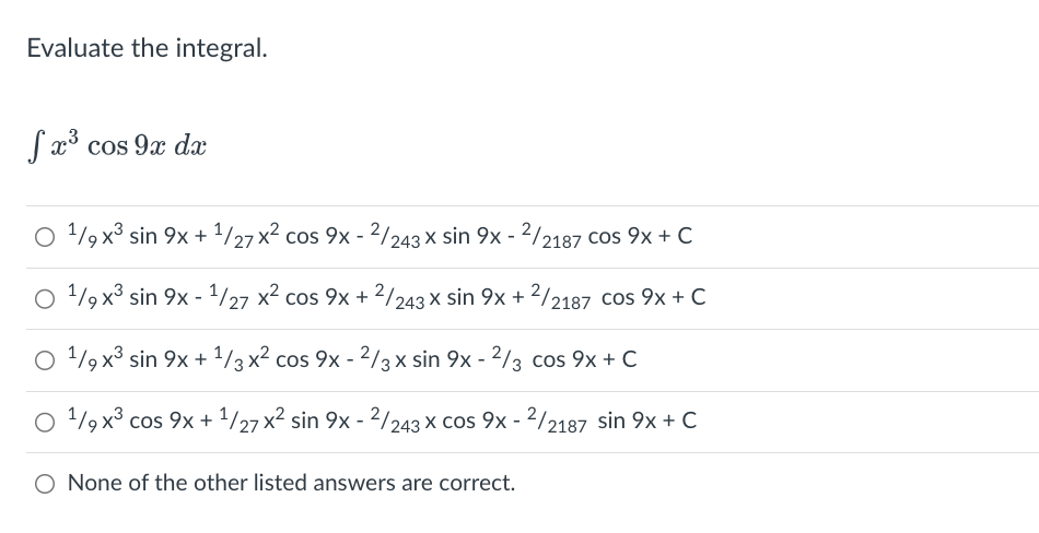 Solved Evaluate the integral by using a substitution prior | Chegg.com