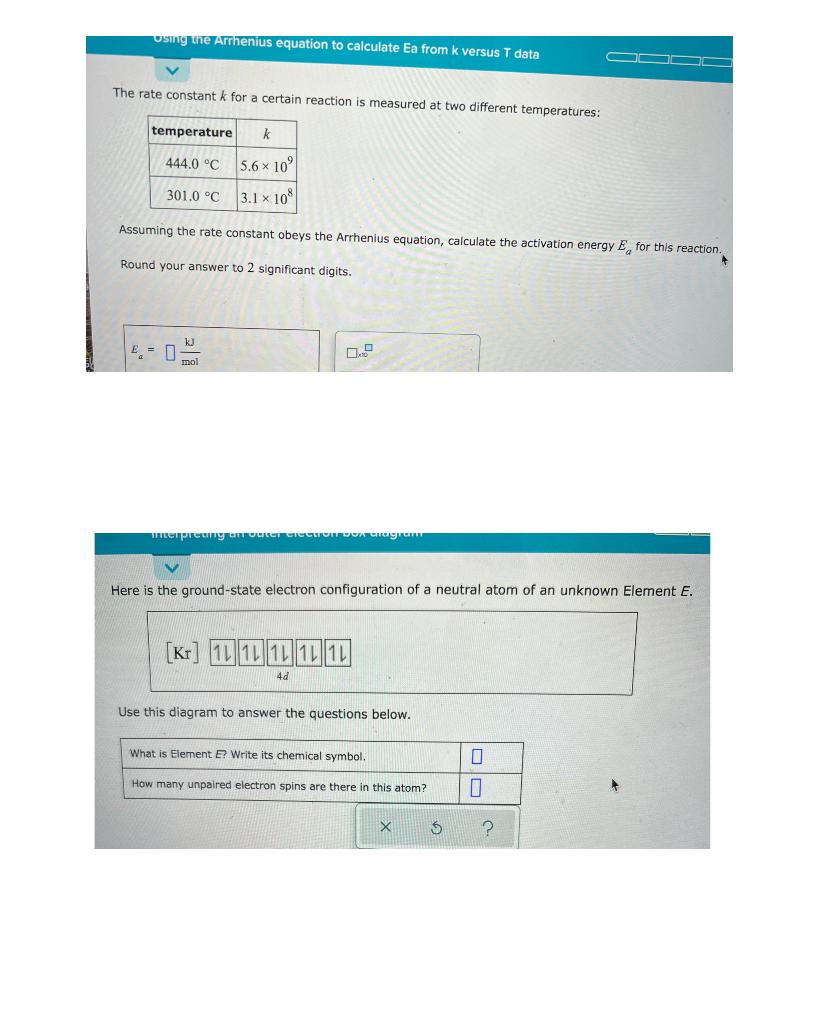 Solved Using the Arrhenius equation to calculate Ea from k | Chegg.com
