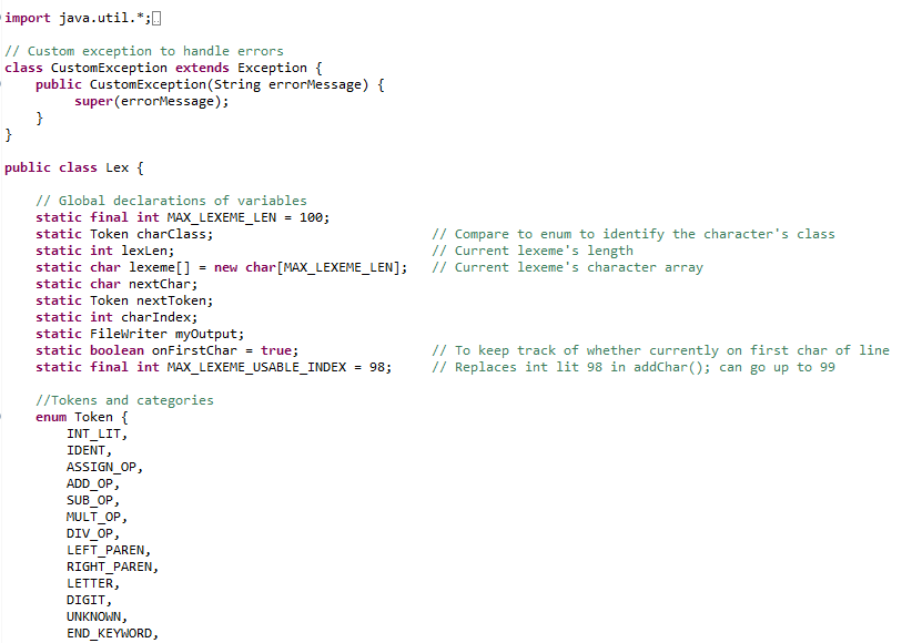 Solved The program below is a lexical analyzer. Keep the | Chegg.com