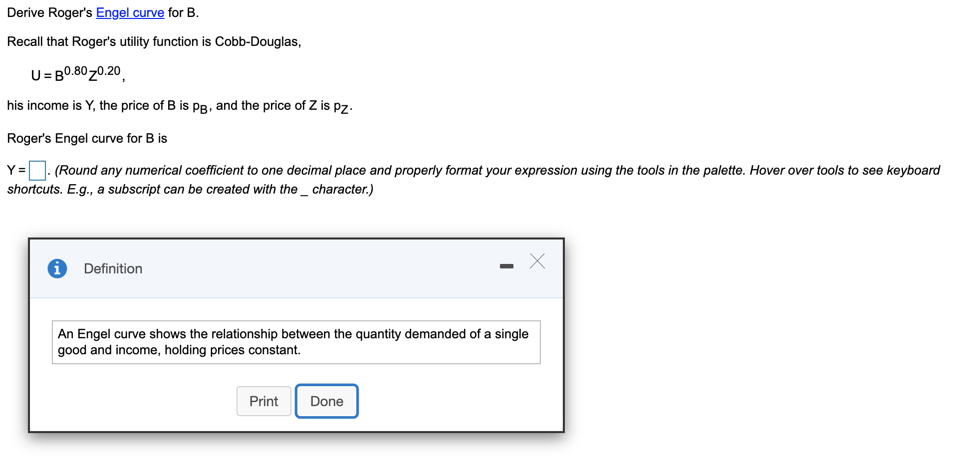 Solved Derive Roger's Engel curve for B. Recall that Roger's | Chegg.com